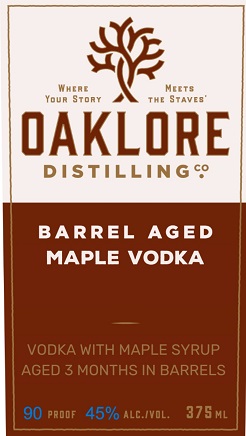 Oaklore Barrel Aged Maple Vodka - NC ABCC