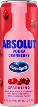 Absolut Ocean Spray Vodka Cranberry 4Pk - NC ABCC